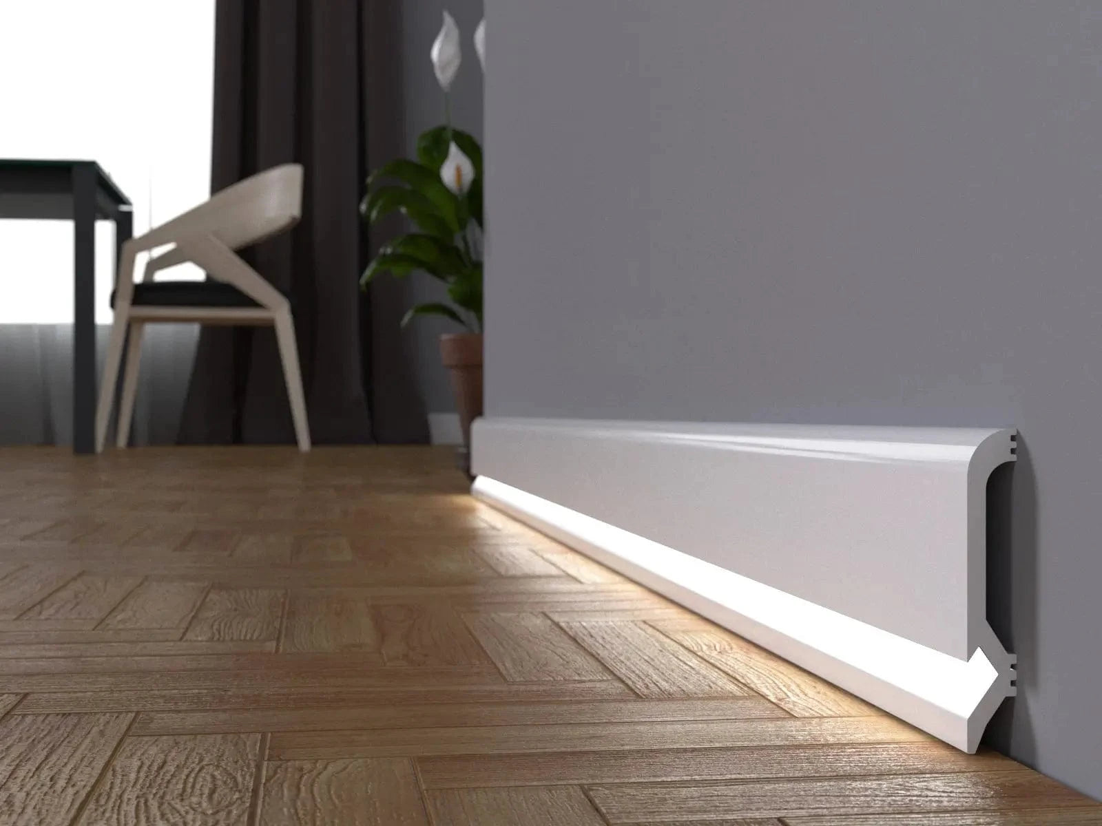 Plinta LED polimer BRILIANT 100C – Novus Decor | Plinta & Profile